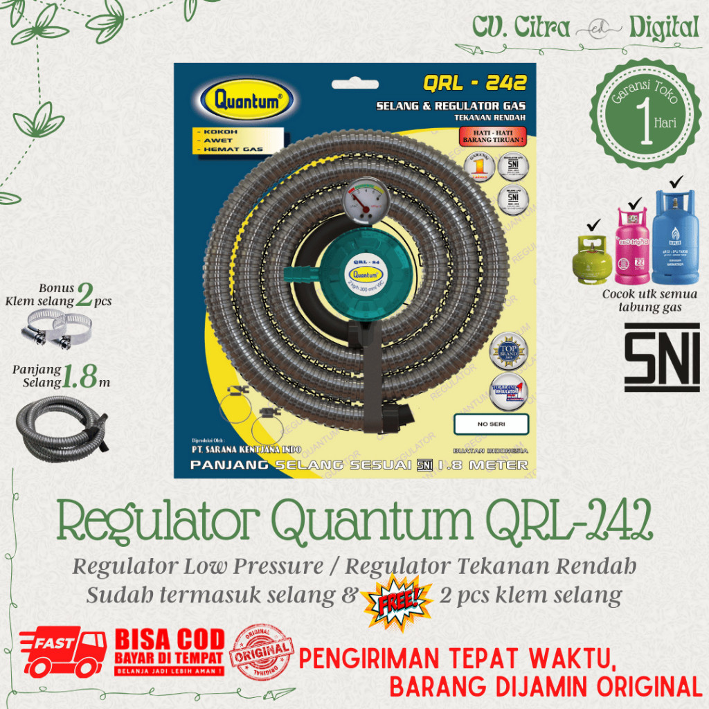 Jual Regulator Quantum Paket Selang tipe QRL-032 / QRL-042PLUS / QRL ...