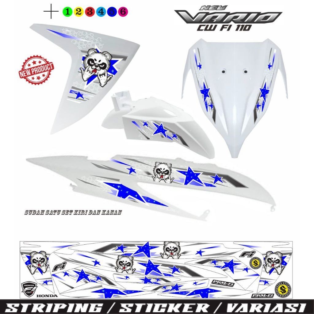 Jual POLET STRIPING STICKER MOTOR VARIO CW 110 F1 VARIASI TERBARU | Shopee Indonesia