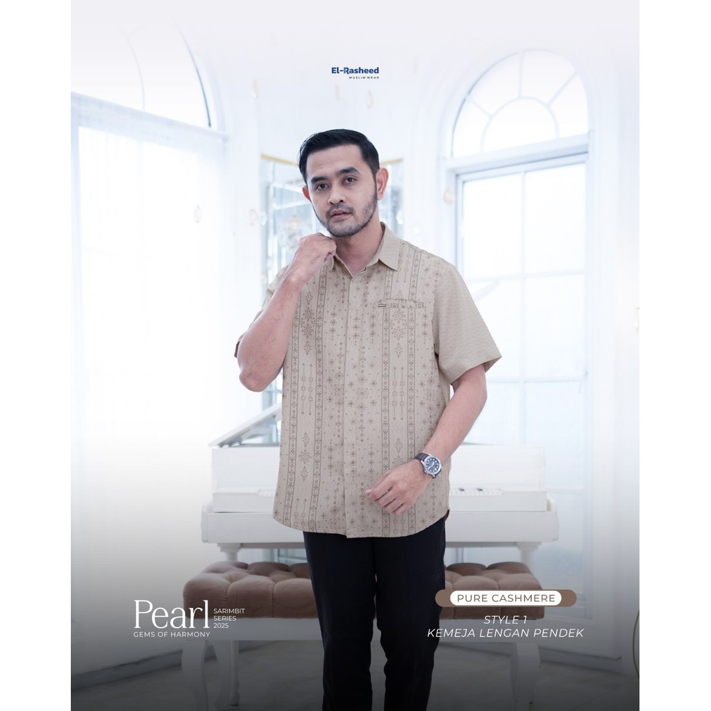 Jual Sarimbit Kemeja Pearl Dewasa Lengan Pendek El-Rasheed by Yasmeera | Shopee Indonesia