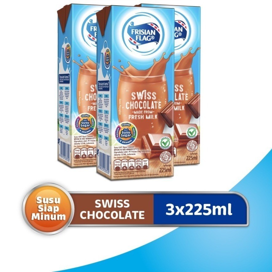 Jual Frisian Flag Susu UHT Swiss Chocolate 3 x 225 ml | Shopee Indonesia