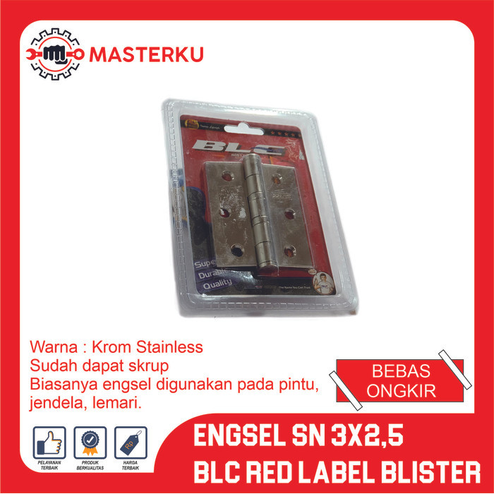 Jual ENGSEL SN 3X2,5 BLC RED LABEL BLISTER / Engsel Pintu / Engsel ...