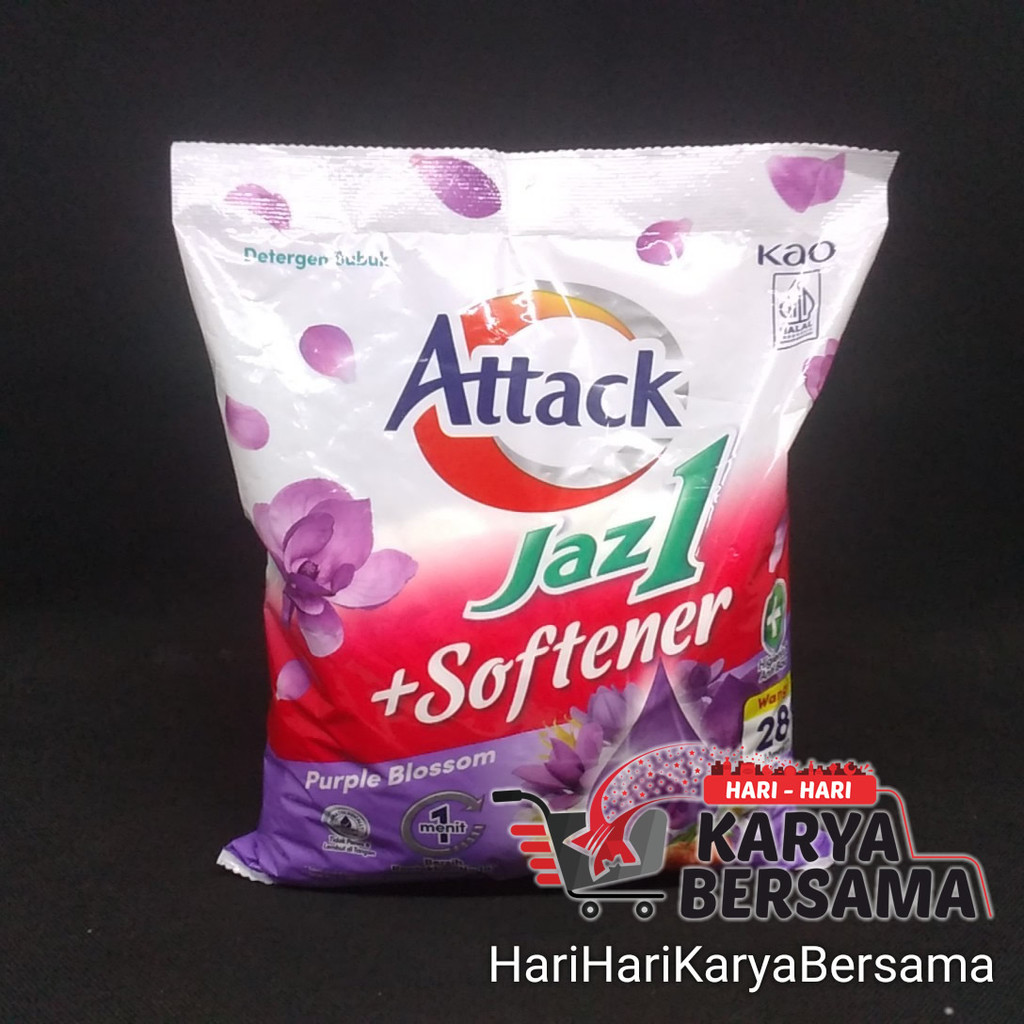 Jual DETERGEN BUBUK ATTACK JAZ1 + SOFTENER PURPLE BLOSSOM 750GR ...