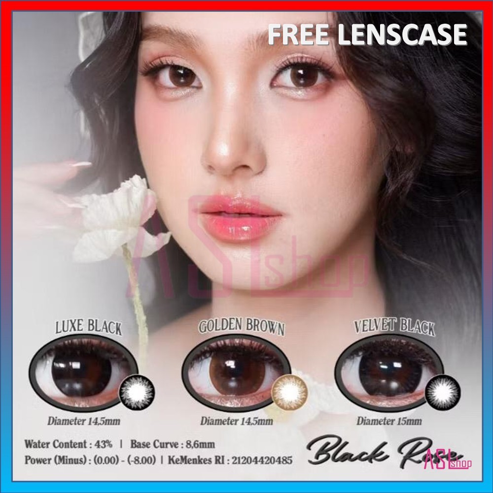 Jual SOFTLENS FULL COLOR BLACK ROSE NORMAL & MINUS (-0.50 s/d -6.00) BY ...
