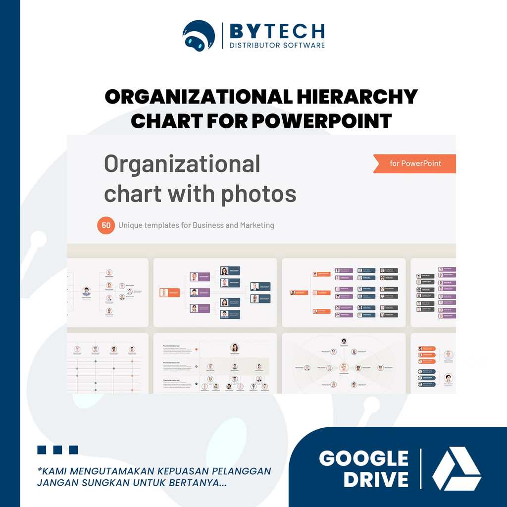 Jual ORGANIZATIONAL HIERARCHY CHART FOR POWERPOINT | POWERPOINT ...