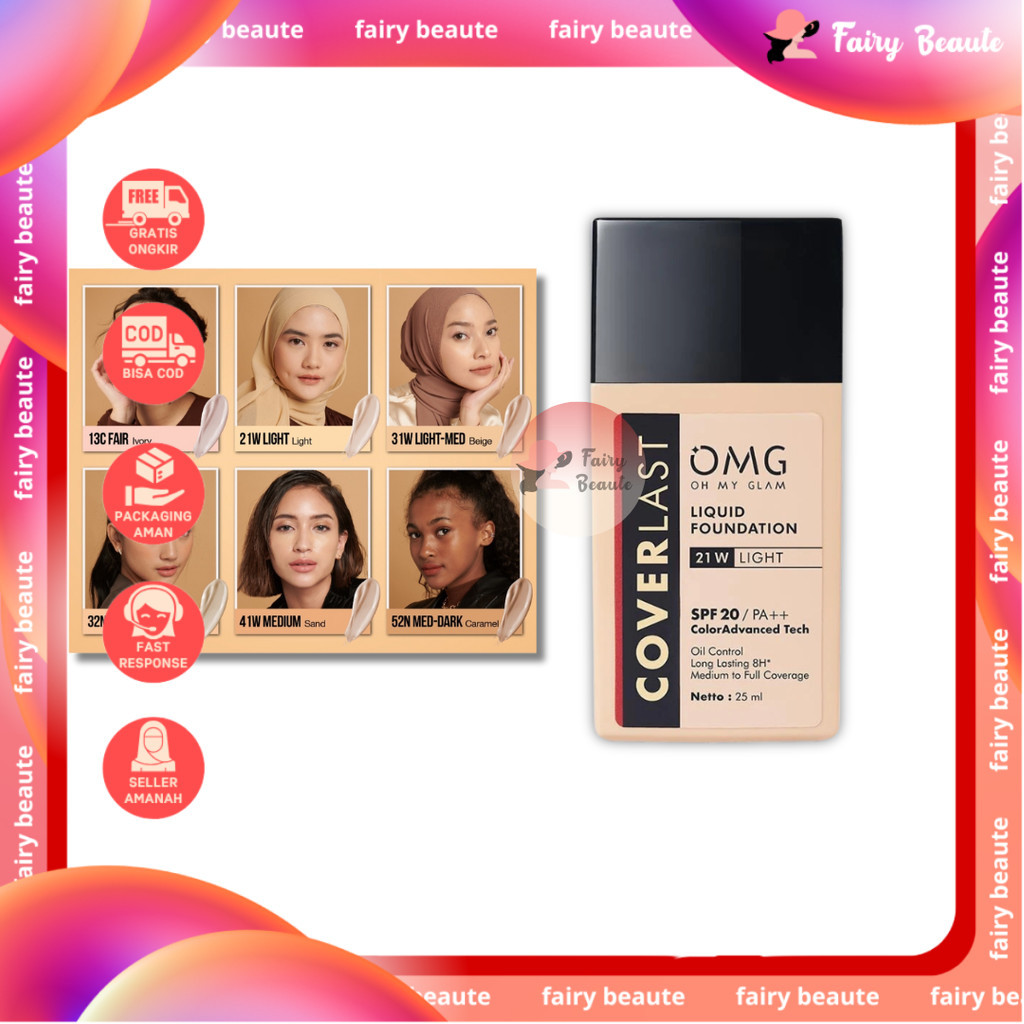 Jual OMG Oh My Glam Coverlast Liquid Foundation - Alas Bedak BPOM O M G ...