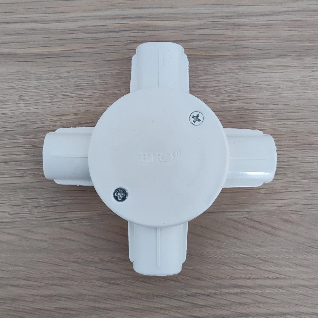 Jual T Dus 4 Cabang 20mm HIRO Putih Sambungan Pipa Listrik Fitting ...