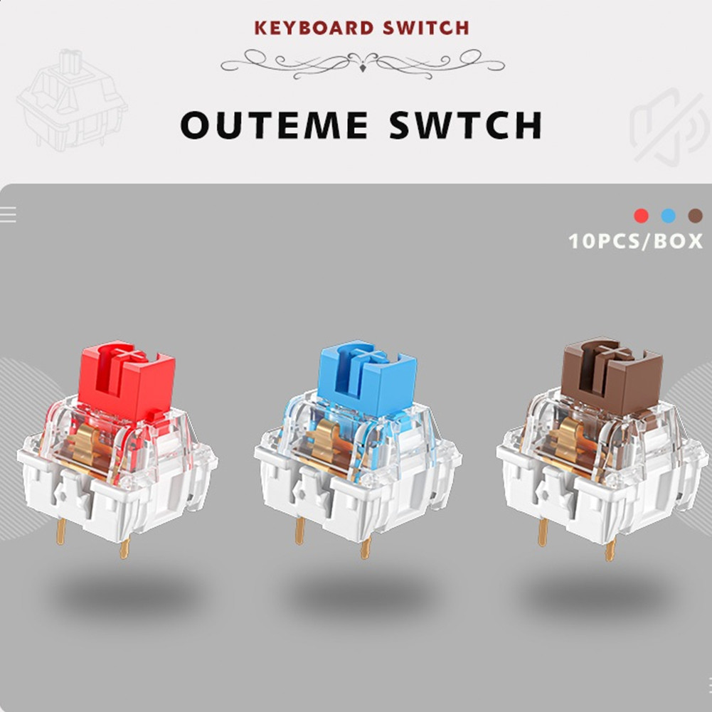 Jual 3 pin 10pcs Dustproof Mechanical Keyboard Switch Blue Red Brown ...