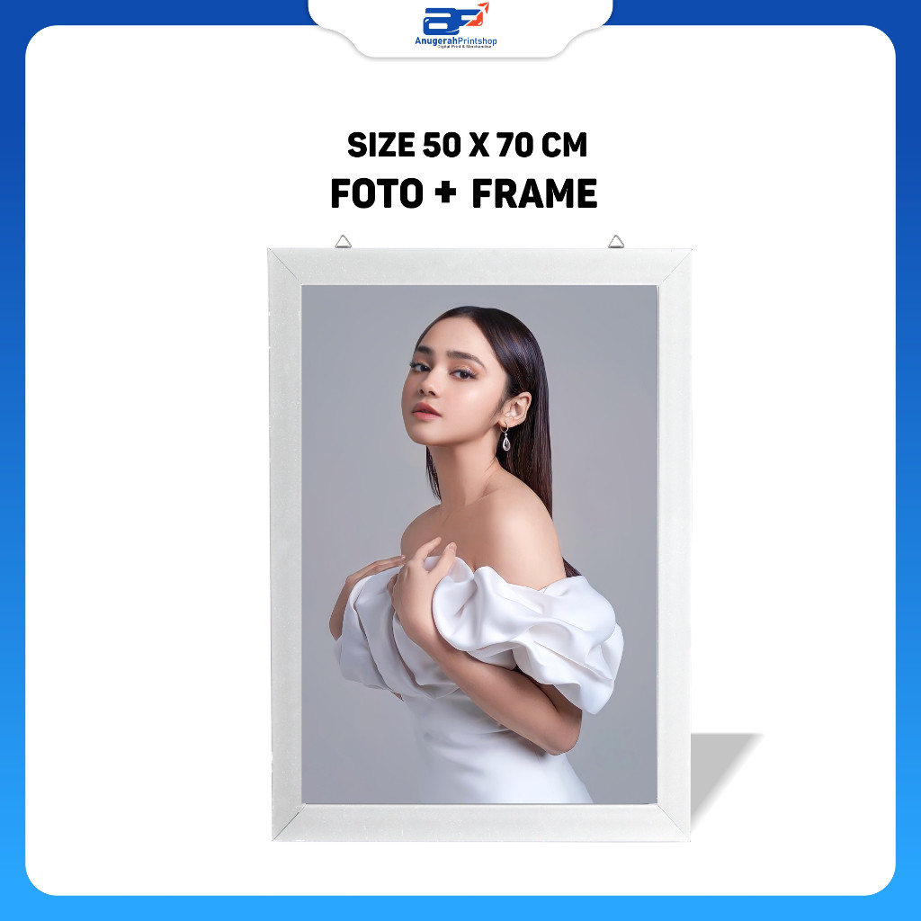 Jual Cetak foto 20r + bingkai jumbo 50x70cm frame exclusive dekorasi wedding | foto keluarga ...