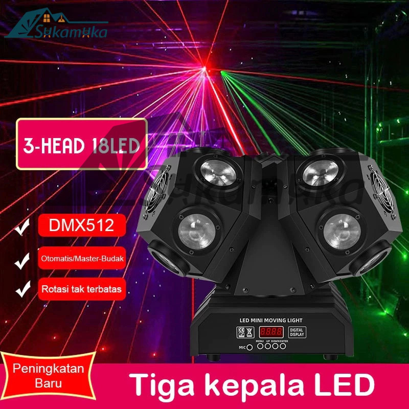 Jual PROMO MELEDAK Moving head light 3 ball Led Lampu Panggung Lampu ...