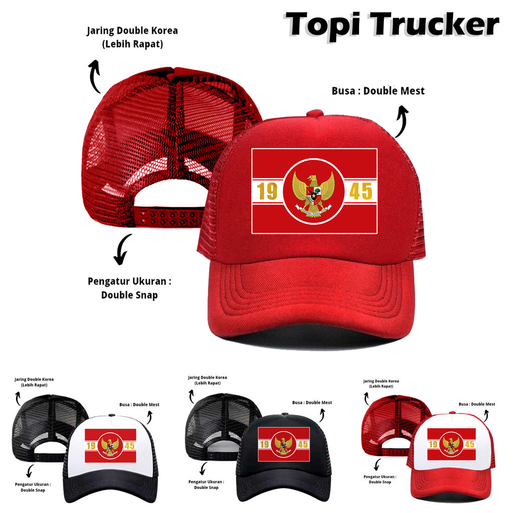 Jual CGN - Topi Trucker Jaring Logo Garuda Merah Putih Merdeka ...
