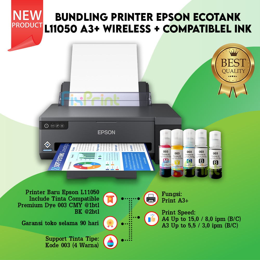 Jual Printer EcoTank L1300 / L11050 Epson L11050 / L1300 A3+ Wireless ...