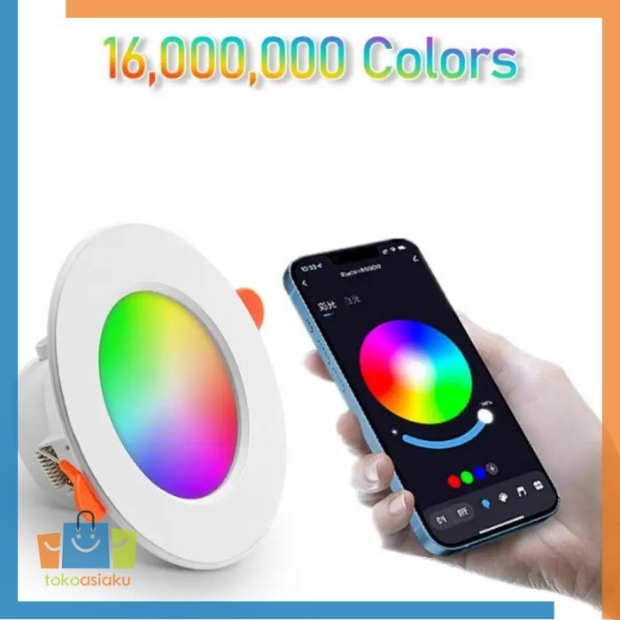 Jual Lampu Downlight Plafon LED RGB Bluetooth Controller Smart Lamp 10W ...