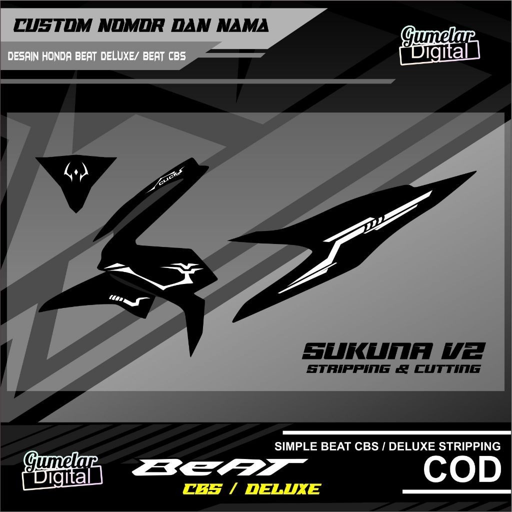 Jual STIKER CUTTING STRIPING HONDA BEAT DELUXE BEAT STREET SUKUNA VERSI ...