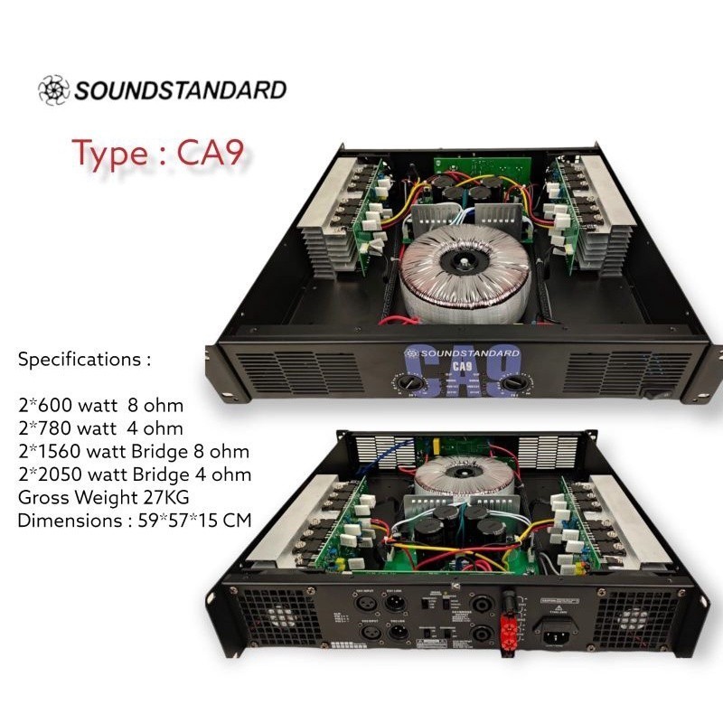 Jual POWER AMPLIFIER SOUNDSTANDARD CA9/CA 9 BODY PANJANG | Shopee Indonesia