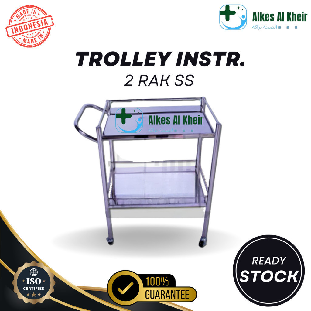 Jual TROLLEY INSTRUMEN 2 RAK || MEJA INSTRUMEN || TROLI SUSUN 2 RAK ...