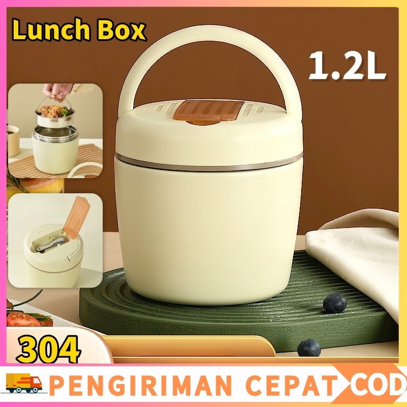 Jual 【COD】1.2L Lunch Box/Kotak Bekal/Mangkok Cangkir Sup 304 Stainless ...
