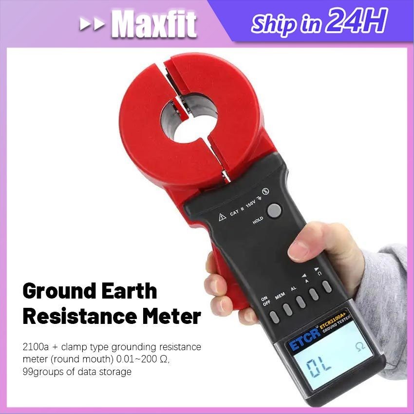 Jual Clamp Ground Resistance Tester Digital ETCR2000A+ Meggers Petir ...