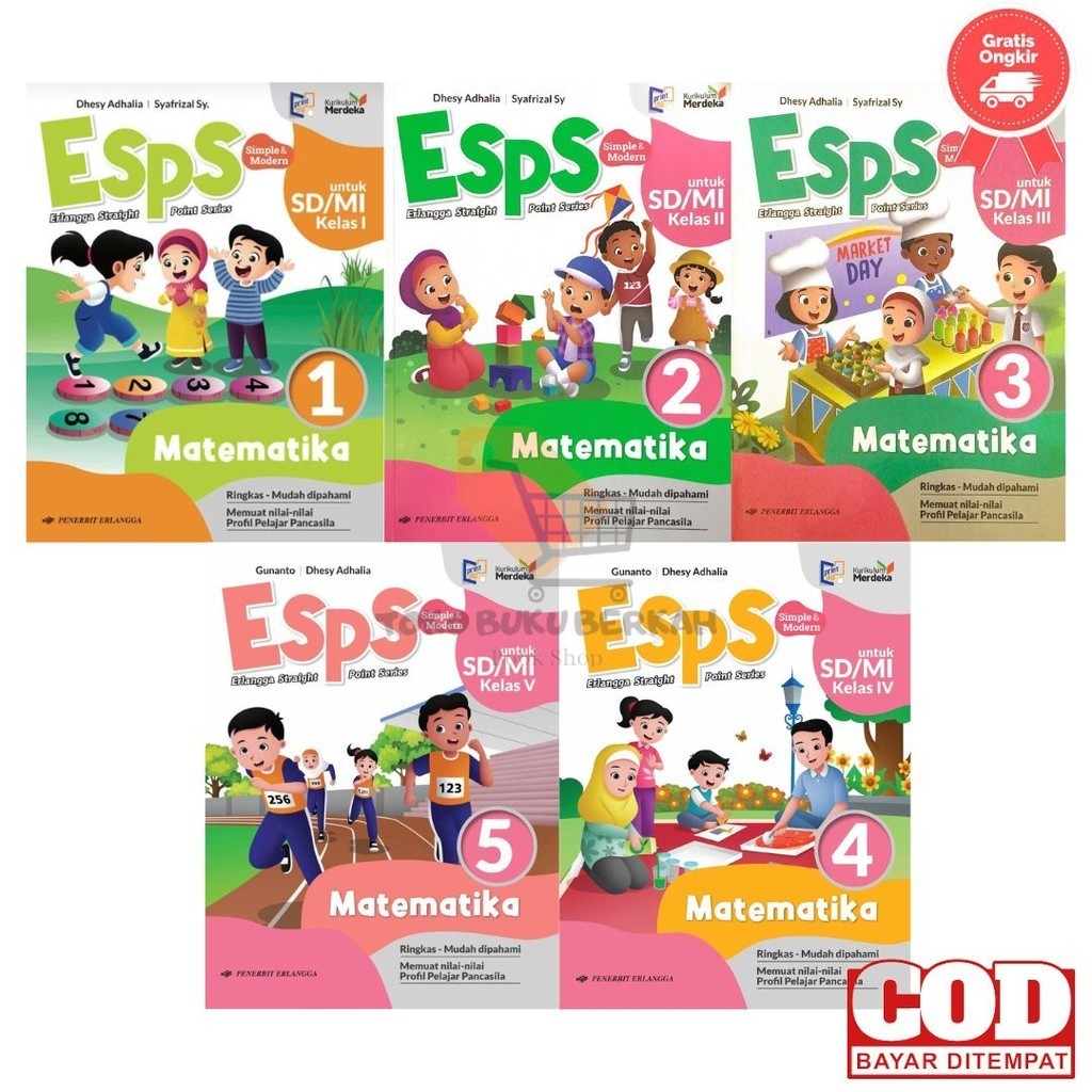 Jual KURIKULUM MERDEKA BUKU ESPS MATEMATIKA SD/MI Kelas 1 2 3 4 5 6 Penerbit Erlangga - Dhesy ...