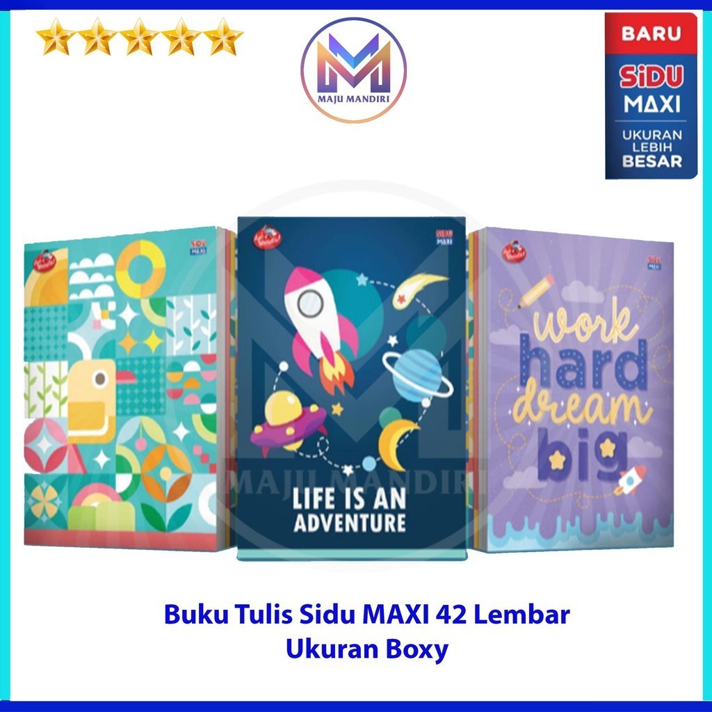 Jual Buku Tulis Sidu Maxi 42 Lembar / Boxy Besar 1 Pack Isi 5 Buku | Shopee Indonesia