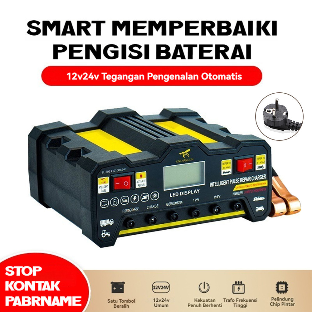 Jual 12V / 24V Charger Otomatis Aki Mobil Motor Kapal Truk Automatic ...
