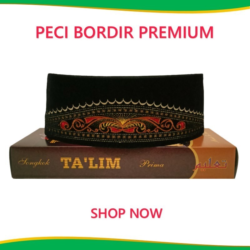 Jual Peci Bordir kopyah Pria Model Terbaru kopiah muslim kopeah sholat ...