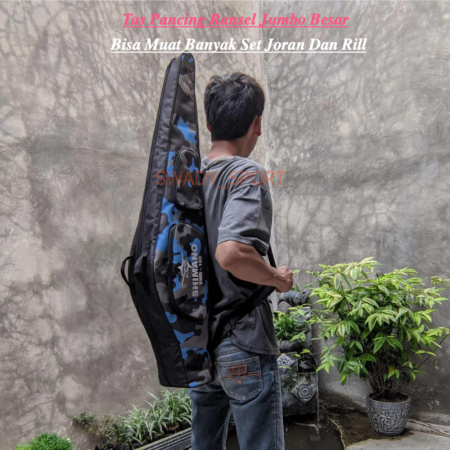 Jual Tas Pancing Ransel Jumbo Besar Muat 3 4 5 Set Joran Dan Rill Anti ...