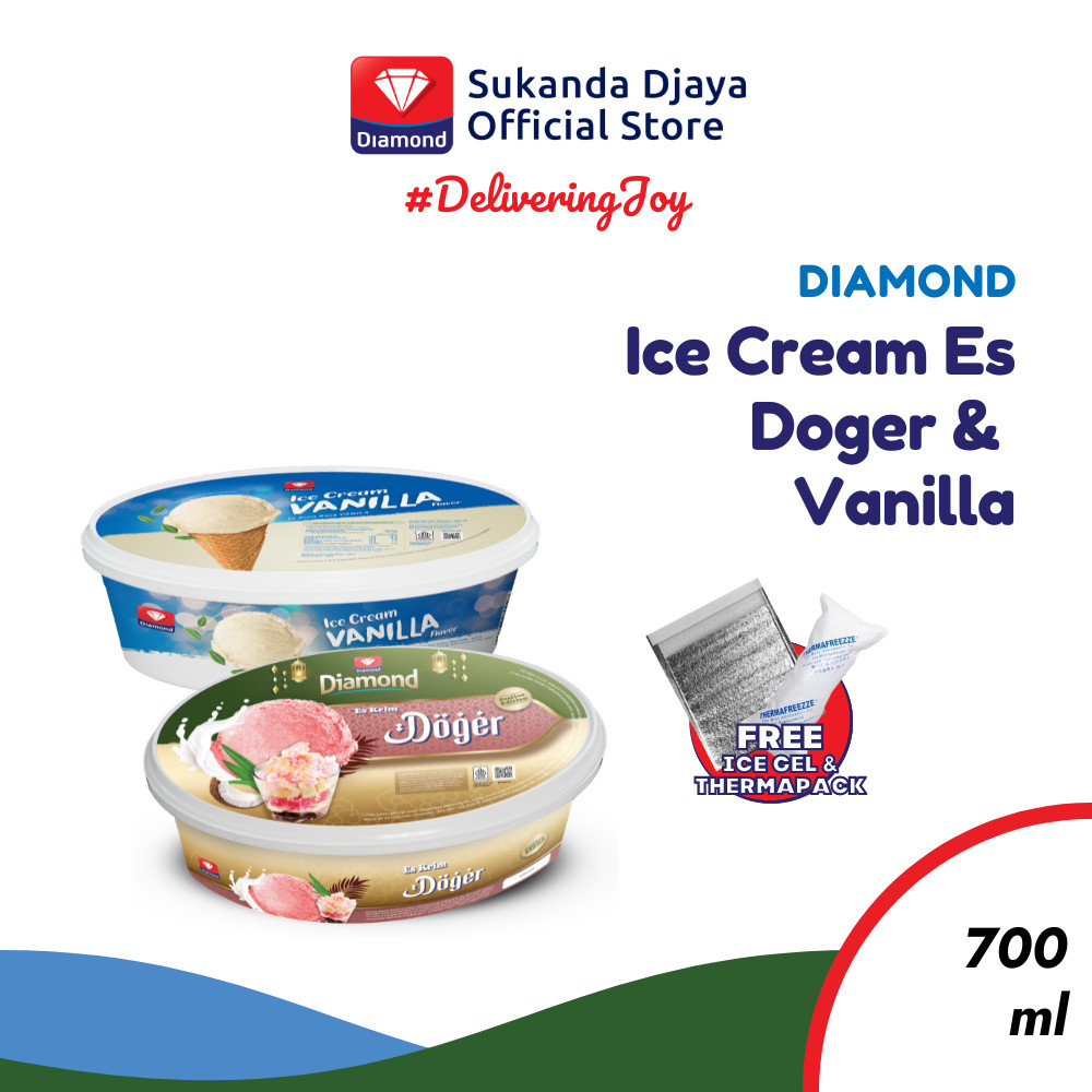 Jual Diamond Ice Cream Es Doger + Vanilla 700 Ml | Shopee Indonesia