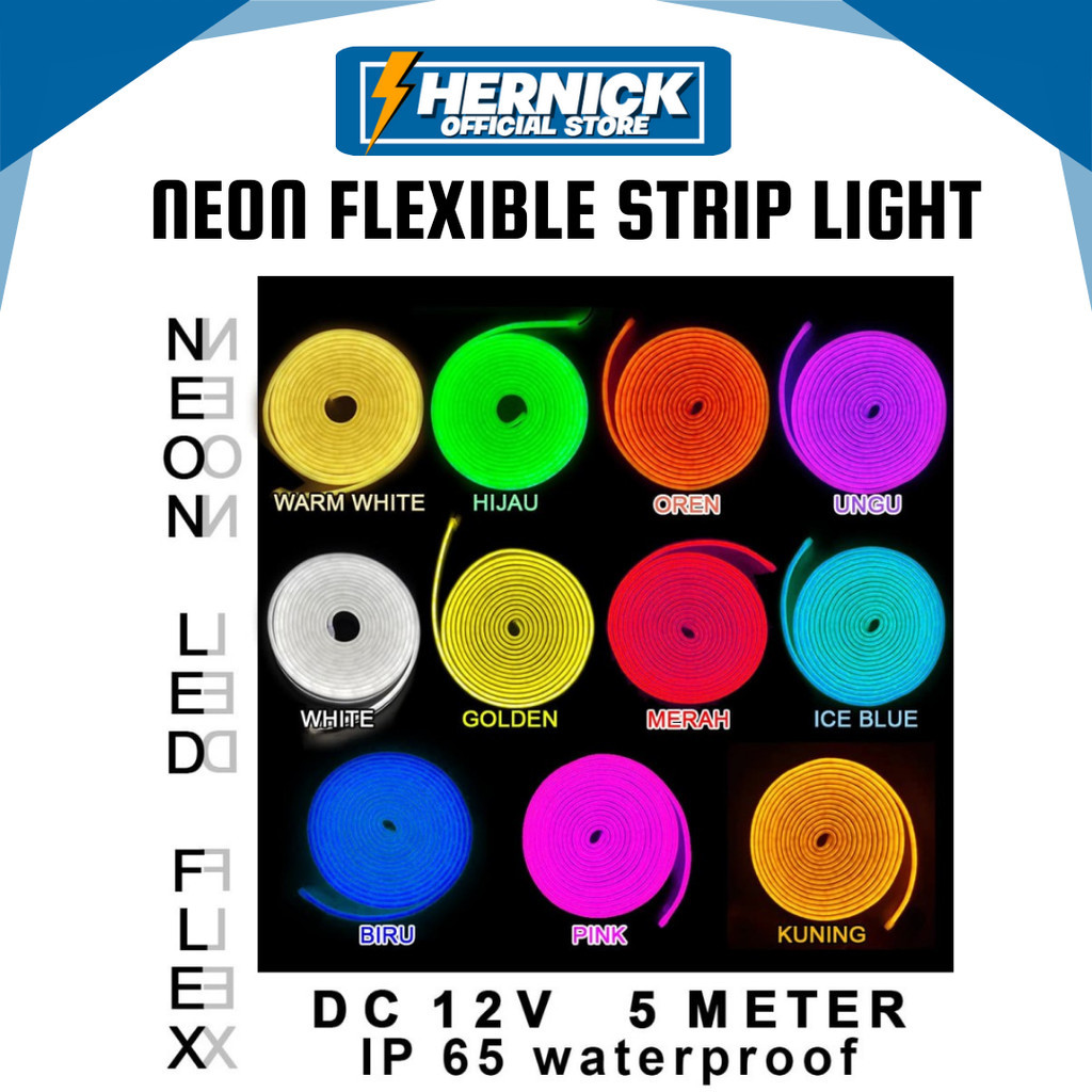 Jual Lampu LED Neon FLEX Strip Light Flexible DC12V 5 Meter IP65 ...