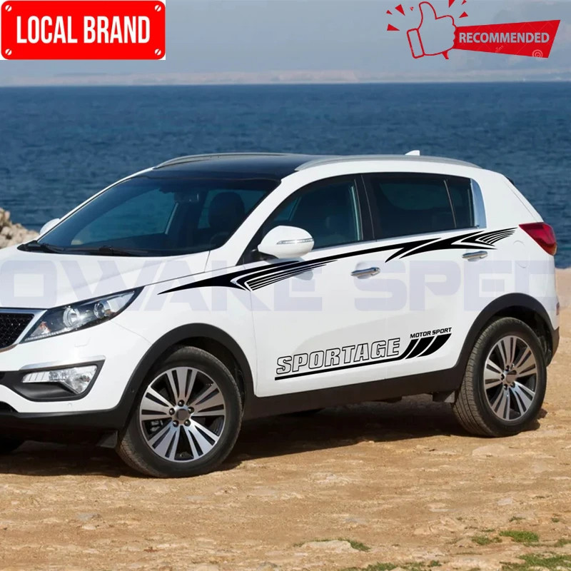 Jual Car Body Wasitlines Sticker Auto Door Side Skirt Vinyl Decal For ...