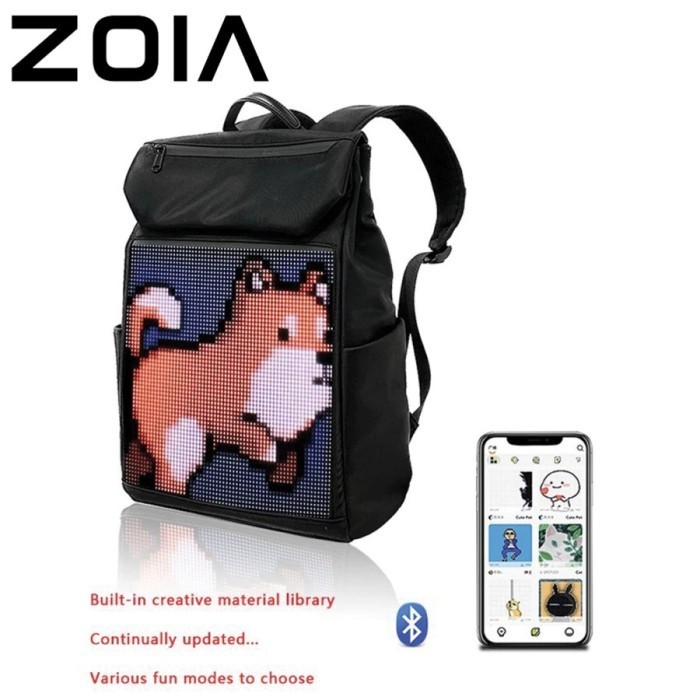 Jual ZOIA LED BAG BACKPACK PIXEL ART DIY SMART RANSEL BLUETOOTH APP LED ...