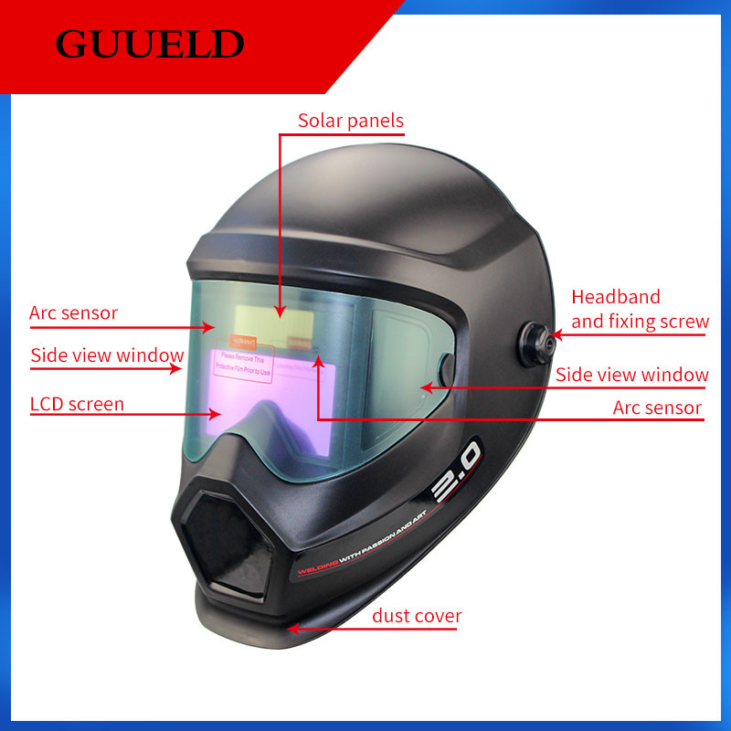 Jual 2022 New Big View 360° with Side Window DIN9-DIN13 Welder Mask ...