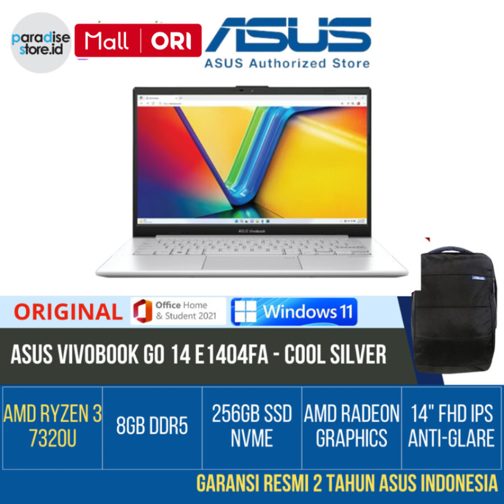 Jual Laptop ASUS Vivobook Go 14 E1404FA-FHD323 / AMD Ryzen 3 / RAM 8GB ...