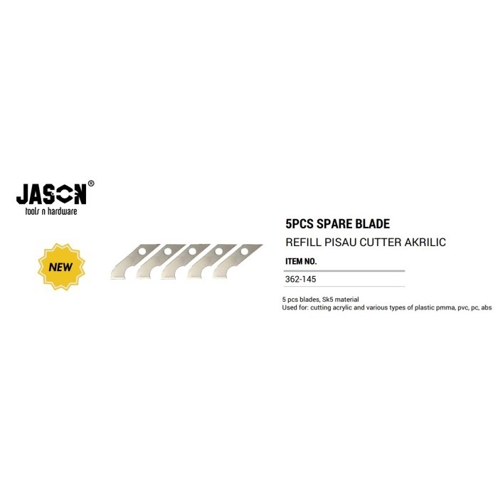 Jual JASON Refill Spare Blades Pisau Akrilik / Acrylic Knife | Shopee ...