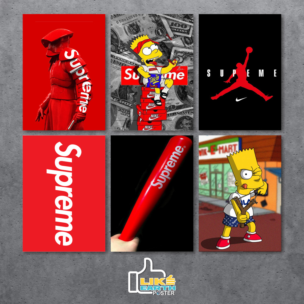 Jual hiasan dinding supreme poster dinding brand supreme wall decor sup ...