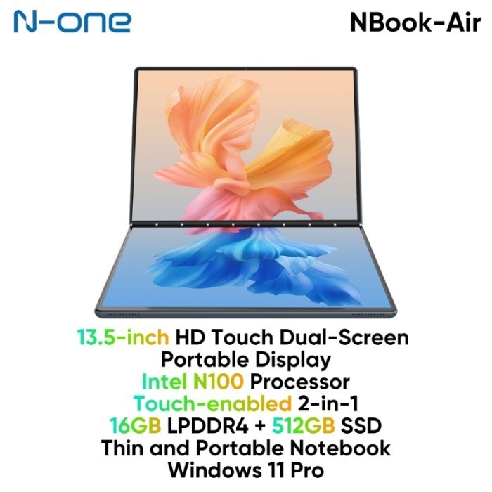 Jual N-ONE Nbook Air Dual 13.5 inch Laptop Intel N100 16GB DDR5/512GB M ...