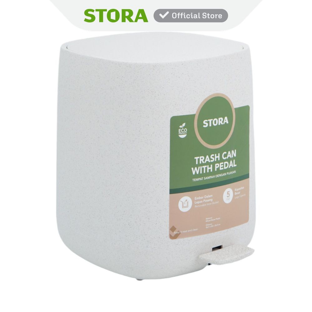 Jual Stora 5 ltr Eco Tempat Sampah Pedal Wheat Straw - Krem Beige Tong ...