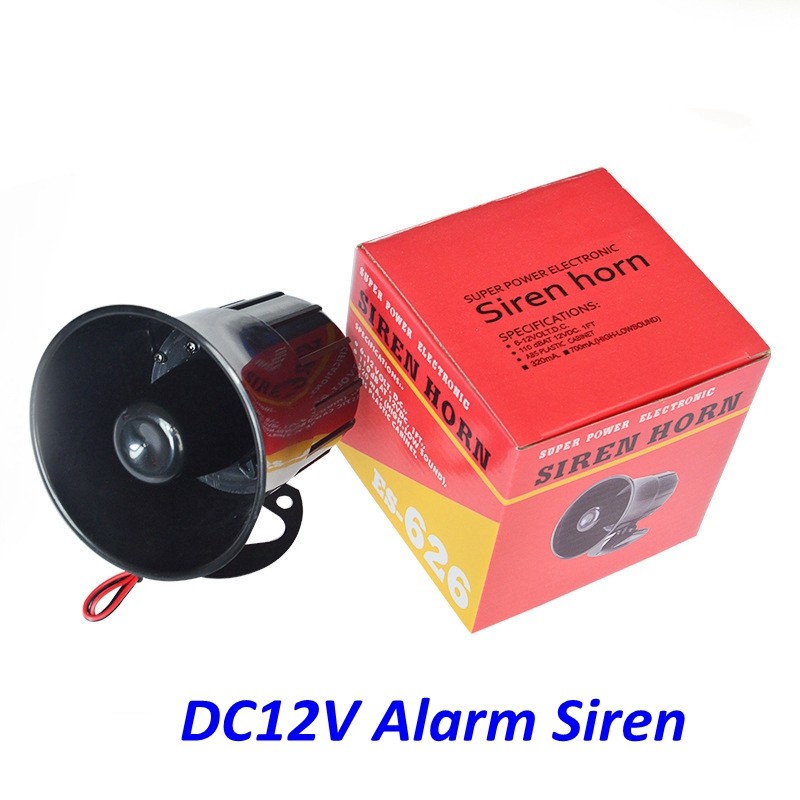 Jual Security DC 12V Outdoor Alarm Siren Wire Loud Alarm Horn 115Db ...