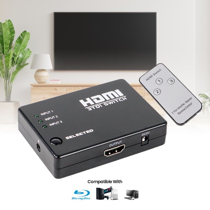 Jual Perlinta HDMI Switch 3 Port Full HD 1080P with Remote Control ...