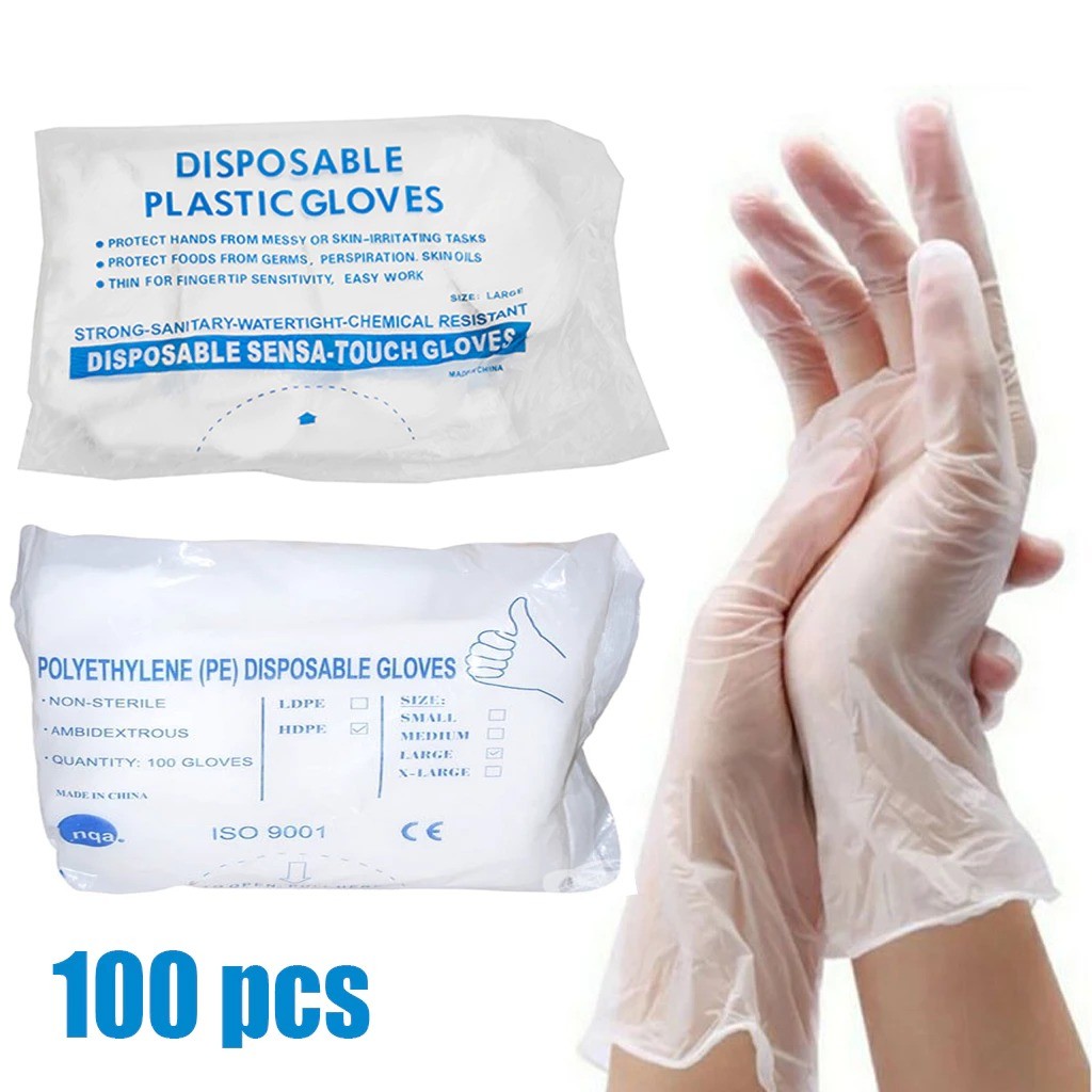 Jual Sarung Tangan Plastik Disposable Plastic Gloves Bening Sekali Pakai | Shopee Indonesia
