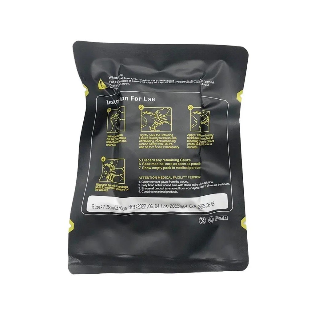 Jual Tactical Kaolin Hemostatic Compressed Gauze Emergency Outdoor ...