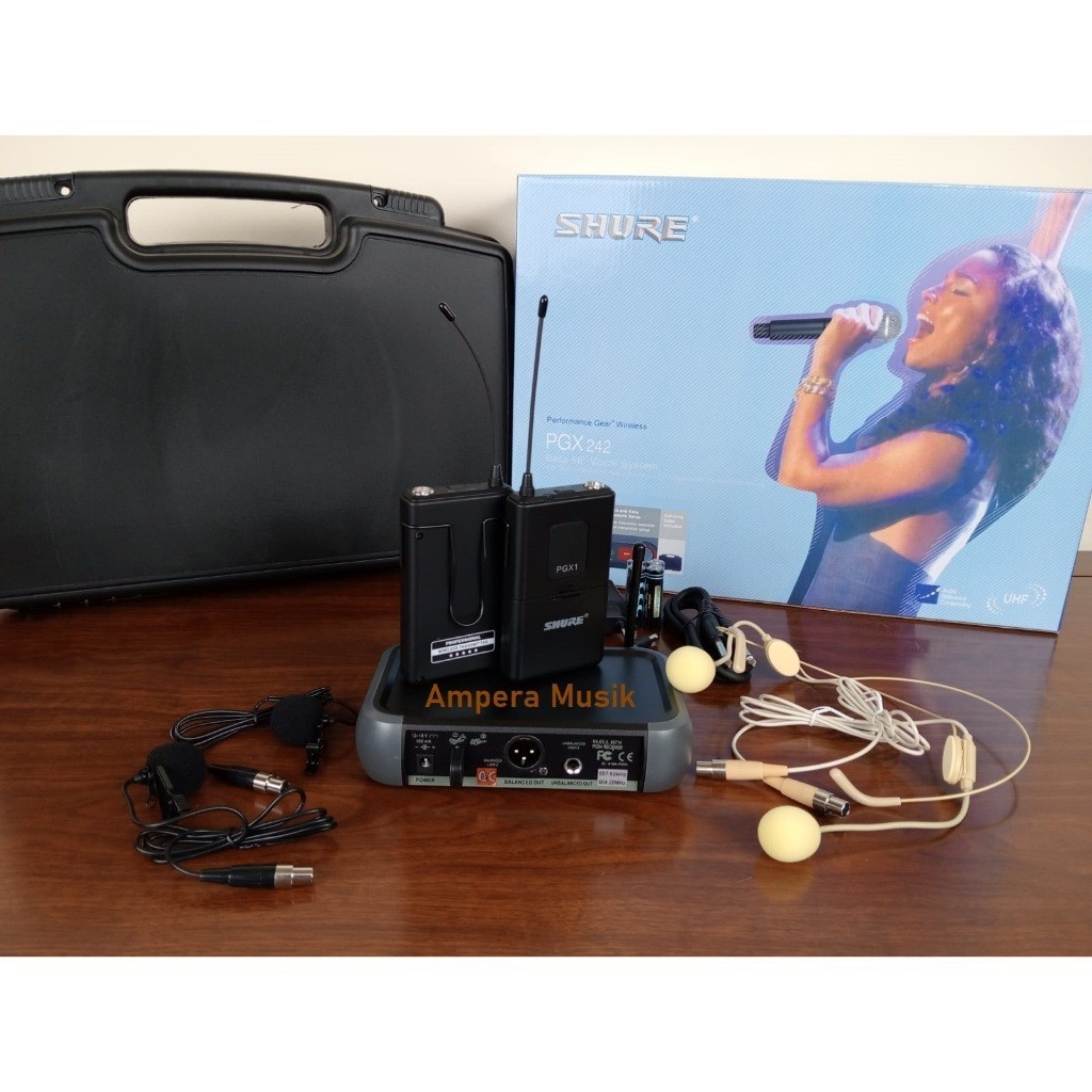 Jual Mic wirelles SHURE PGX 242 CC (2 clip on + 2 headset) | Shopee ...