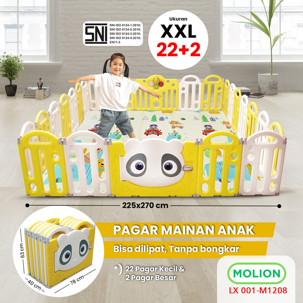 Jual MOLION Pagar Bayi Pagar Anak Babyfance Playpen Prosotan Mainan ...