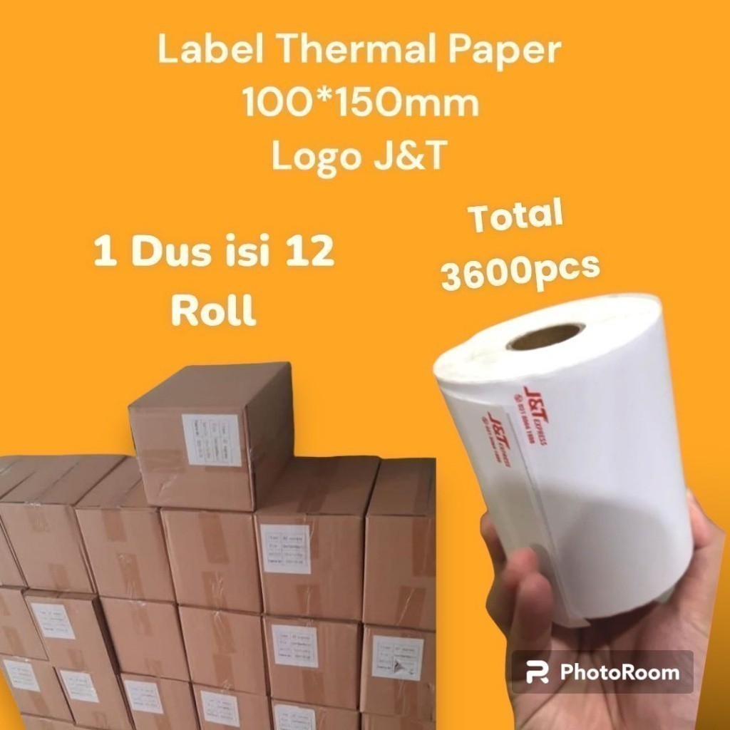 Jual Kertas Label Thermal 150x100mm LABEL BARCODE LOGO JNT 1 DUS ISI 12 ...