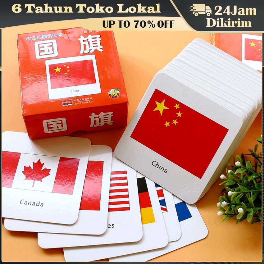 Jual 44Pcs Kartu Identifikasi Bendera / Bendera Negara Country Flag ...