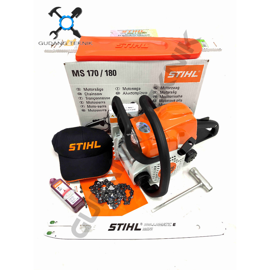 Jual Mesin Chainsaw 16" MS170 STIHL / Mesin Gergaji Potong Belah Kayu 16 Inch Chain Saw MS-170 ...