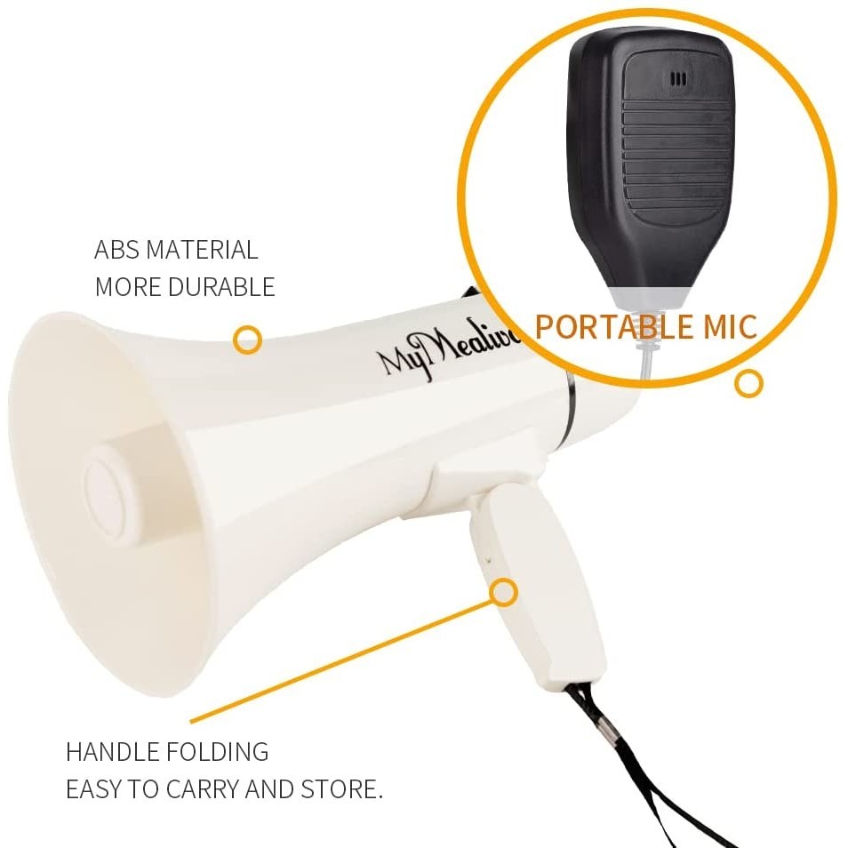 Jual 35 Watt Power Portable Megaphone Speaker PA Bullhorn with Handheld ...