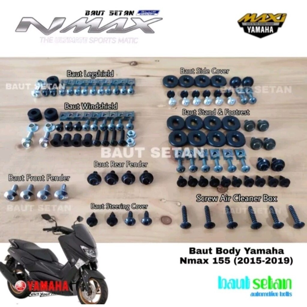 Jual NEW !! Baut lengkap full body Yamaha nmax old | baut fullset body ...