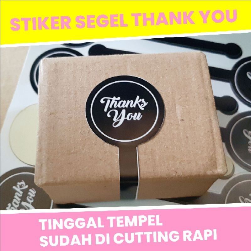 Jual stiker segel thank you/sticker panjang toples/stiker segel produk ...