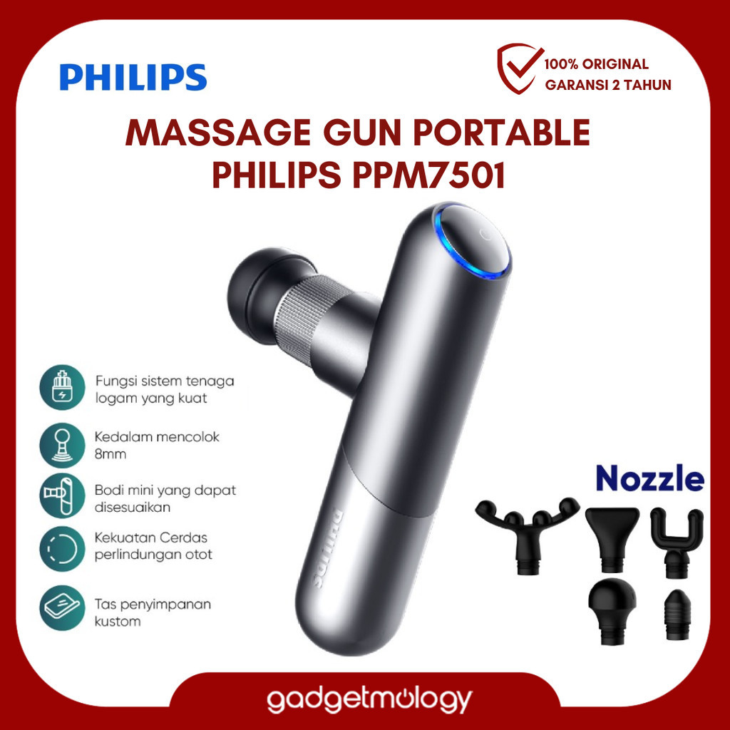 Jual Philips Massage Gun PPM7501 Alat Pijat Intensity Titanium 10kg ...