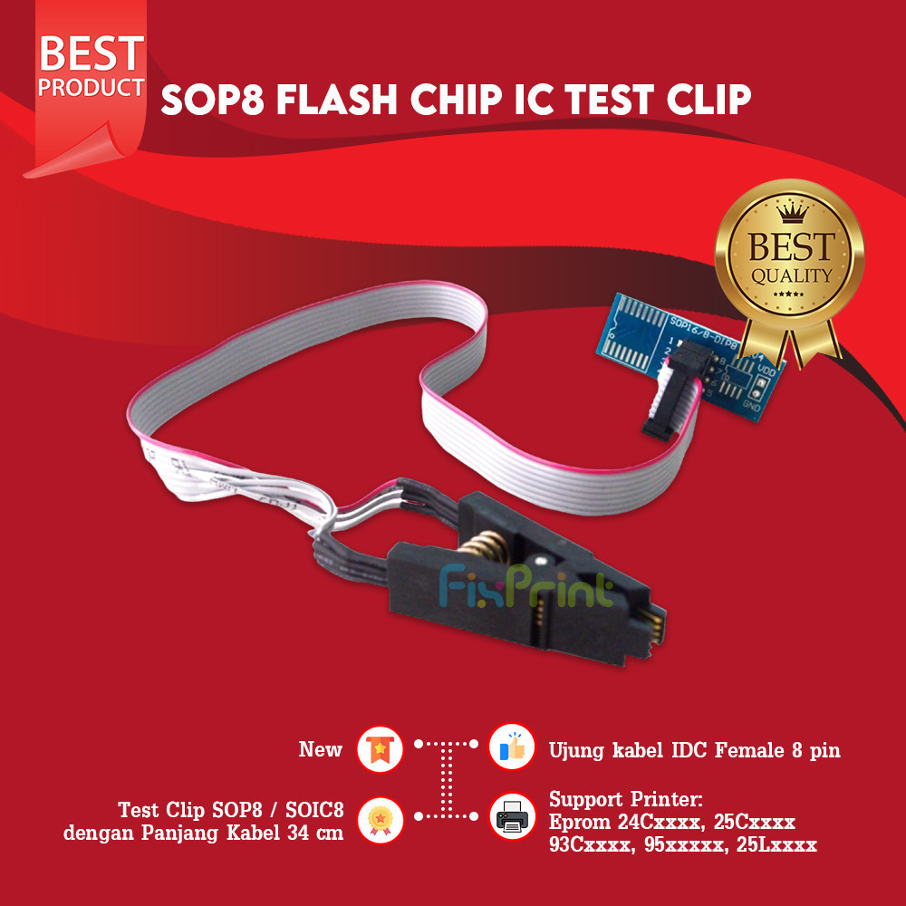 Jual SOP8 Flash IC Chip Test Clip Tools Programmer Eprom Eeprom BIOS ...